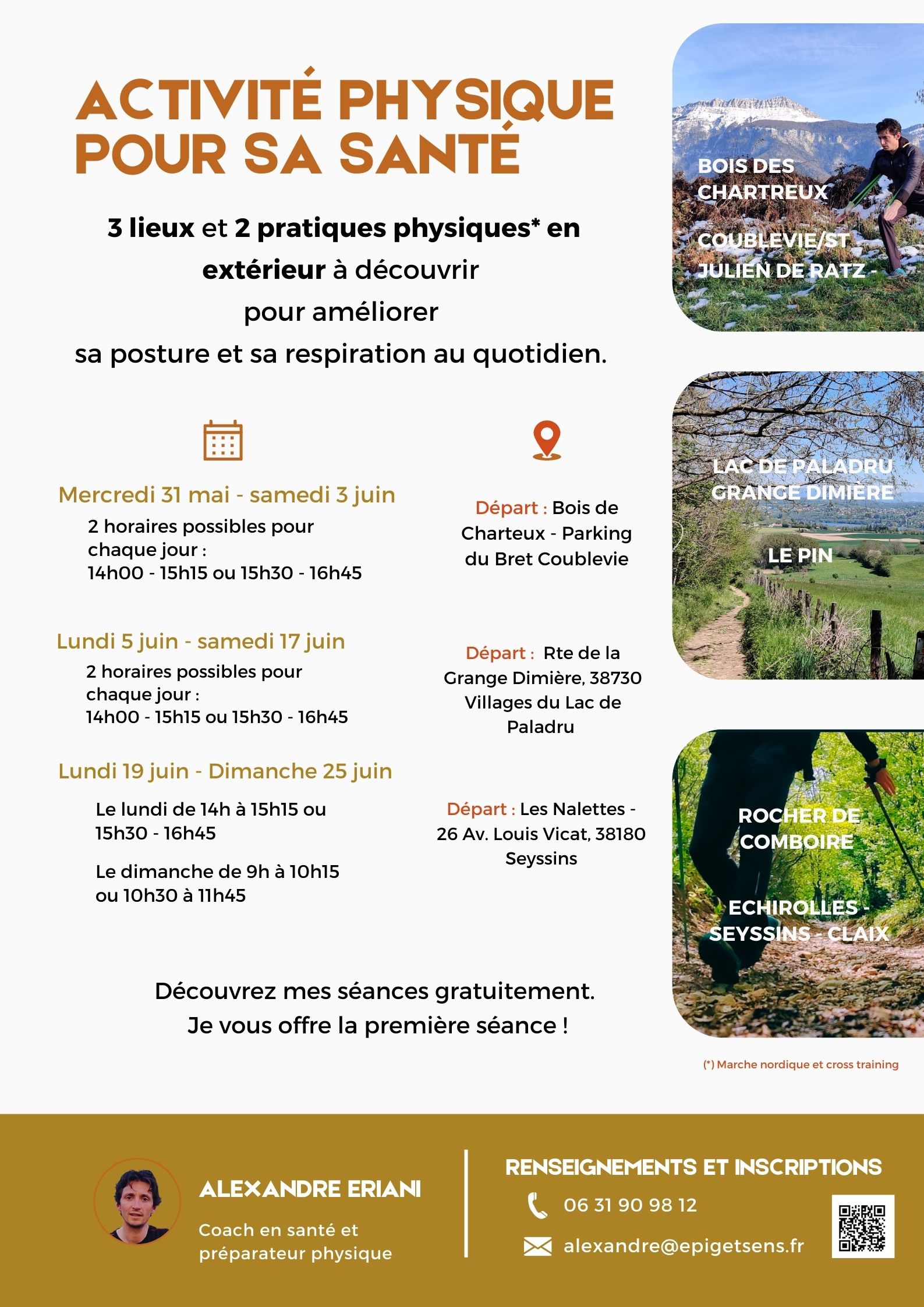 séance marche nordique à Charauze Voiron